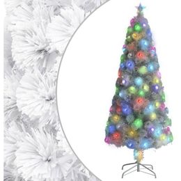 Künstlicher Weihnachtsbaum mit Beleuchtung Weiß 180cm Glasfaser vidaXL