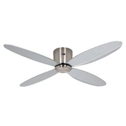 CasaFan Deckenventilator Eco Plano II, chrom, grau, leise, Ø 132 cm