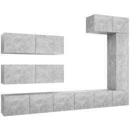 vidaXL - 7-tlg. TV-Schrank-Set Betongrau Holzwerkstoff