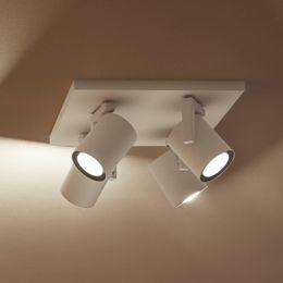 PHILIPS Hue LED-Deckenstrahler Argenta, weiß, 4-flg. RGB CCT