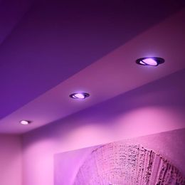 PHILIPS Hue LED-Einbauspot Centura schwarz Ø 9cm CCT RGB 3er