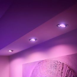 PHILIPS Hue LED-Einbauspot Centura alu Ø 9cm CCT RGB 3er-Set