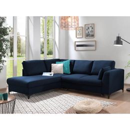 Tala - 5 -sitzer ecksofa links - mit schlaffunktion - aus stoff - petrolblau