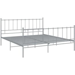 vidaXL - Bett Grau Metall 180x200 cm