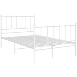 vidaXL - Bett Weiß Metall 120x200 cm