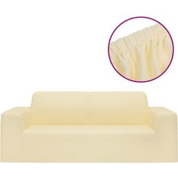 vidaXL - Stretch Sofahusse 2-Sitzer Creme Polyester-Jersey