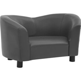 vidaXL - Hundesofa Grau 67x41x39 cm Kunstleder