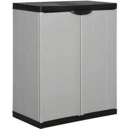 vidaXL - Garten-Lagerschrank mit 1 Boden Grau und Schwarz 68x40x85 cm