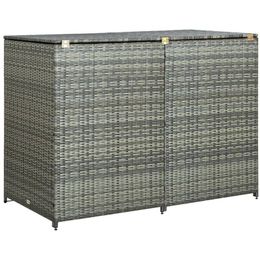 Mülltonnenbox für 2 Tonnen Poly Rattan Anthrazit 148×77×111 cm vidaXL