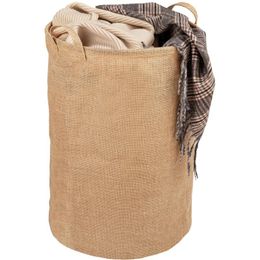 Wäschesammler Juna rund, Wäschesammler aus Jute, Braun, Jute braun, Polyethylen - braun - Wenko