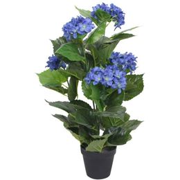 Künstliche Hortensie mit Topf 60 cm Blau vidaXL