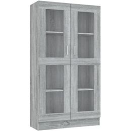 vidaXL - Vitrinenschrank Grau Sonoma 82,5x30,5x150 cm Holzwerkstoff