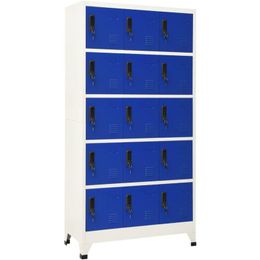 Schließfachschrank Grau und Blau 90x40x180 cm Stahl vidaXL