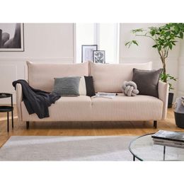 Valentina - 3-sitzer schlafsofa - mit bettkasten - aus cord - zeitgenössischer stil - beige