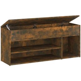 vidaXL - Schuhbank Räuchereiche 105x30x45 cm Holzwerkstoff