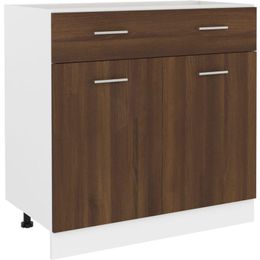 Unterschrank mit Schublade Braun Eiche-Optik 80x46x81,5 cm vidaXL