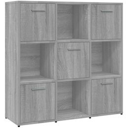 vidaXL - Bücherregal Grau Sonoma 90x30x90 cm Holzwerkstoff