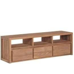 vidaXL - TV-Schrank Massivholz Teak Natur 120×30×40 cm