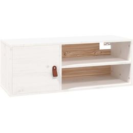 Wandschrank Weiß 80x30x30 cm Massivholz Kiefer vidaXL