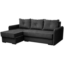 Vitalispa - Sofa l Form Kansas, Grau, 235 x 170 cm Linke Ecke