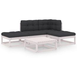 Minkurow - 5-tlg. Garten-Lounge-Set mit Kissen Kiefer Massivholz vidaXL