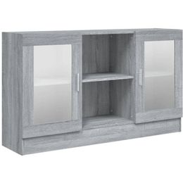 Vitrinenschrank Grau Sonoma 120x30,5x70 cm Holzwerkstoff vidaXL