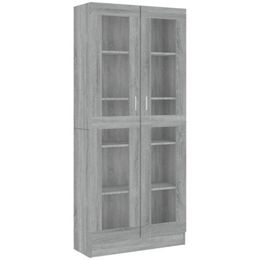 Vitrinenschrank Grau Sonoma 82,5x30,5x185,5 cm Holzwerkstoff vidaXL