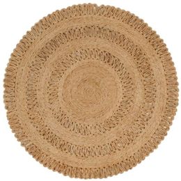 vidaXL - Teppich Jute Handgeflochten 120 cm Rund