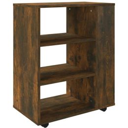 vidaXL - Rollschrank Räuchereiche 60x35x75 cm Holzwerkstoff