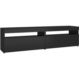 TV-Schränke 2 Stk. mit LED-Leuchten Schwarz 75x35x40 cm vidaXL