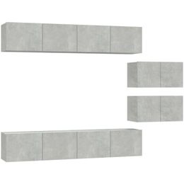 vidaXL - 6-tlg. TV-Schrank-Set Betongrau Holzwerkstoff