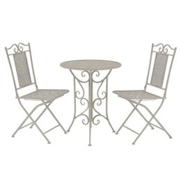 3-tlg. Bistro-Set Stahl Grau vidaXL