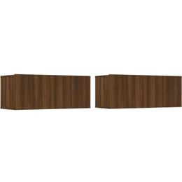 TV-Schränke 2 Stk. Braun Eichen-Optik 80x30x30 cm Holzwerkstoff vidaXL