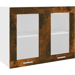 vidaXL - Hängeschrank Glas Räuchereiche 80x31x60 cm Holzwerkstoff