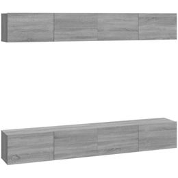 vidaXL - TV-Wandschränke 4 Stk. Grau Sonoma 100x30x30 cm