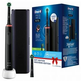 Oral-B Pro 3 3500 Black Edition mit Reis Elektrische Zahnbürste, schwarz