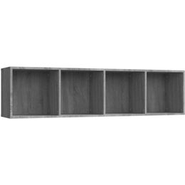 Bücherschrank/TV-Schrank Grau Sonoma 143x30x36cm Holzwerkstoff vidaXL