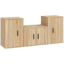 vidaXL - 3-tlg. TV-Schrank-Set Sonoma-Eiche Holzwerkstoff