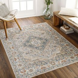 Perseteppich Kurzflor Wohnzimmer Waschbar Vintage Orient Mehrfarbig 160 x 213 cm - Surya