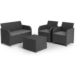 Tendances Keter Lounge Sitzgruppe Rosalie Terrassenset Balkonset Gartenmöbel Möbel Set