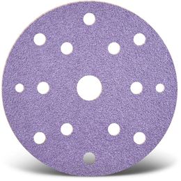 Purple hd Klett-Schleifscheiben, 150 mm, 15-Loch, f. Exzenterschleifer, Keramik-Mix (50 Stk.) K120 - Menzer