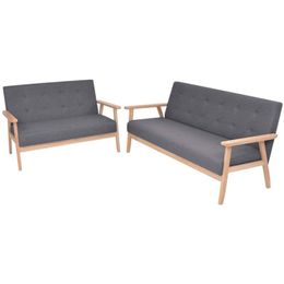 vidaXL - Sofa-Set 2-tlg. Stoff Dunkelgrau