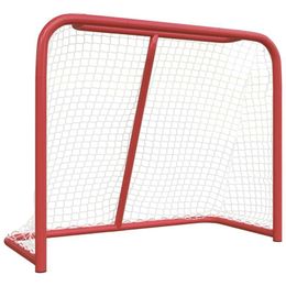 vidaXL - Hockey-Tor Rot und Weiß 183x71x122 cm Polyester