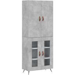 vidaXL - Highboard Betongrau 69,5x34x180 cm Holzwerkstoff