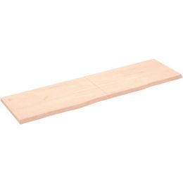 vidaXL - Tischplatte 180x50x(2-4) cm Massivholz Eiche Unbehandelt