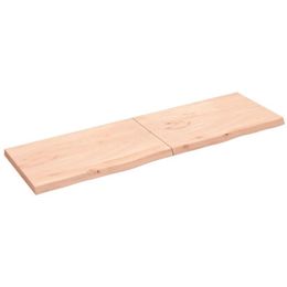 vidaXL - Tischplatte 200x60x(2-6) cm Massivholz Eiche Unbehandelt