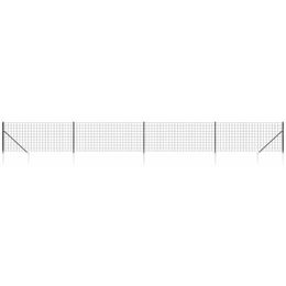 vidaXL - Maschendrahtzaun mit Bodenhülsen Anthrazit 1x10 m