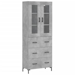 vidaXL - Highboard Betongrau 69,5x34x180 cm Holzwerkstoff