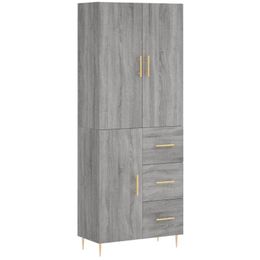 Highboard Grau Sonoma 69,5x34x180 cm Holzwerkstoff vidaXL