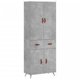 vidaXL - Highboard Betongrau 69,5x34x180 cm Holzwerkstoff